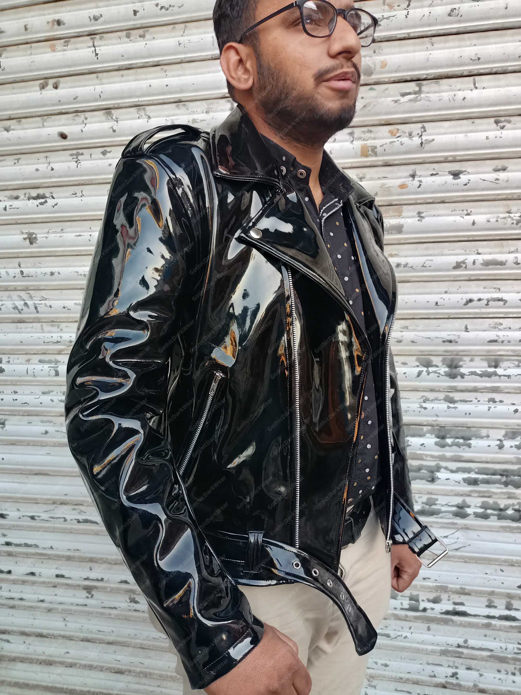 Motorbike Jacket Vinyl PVC Motorcycle Jacket Biker Jacket PCV Fashion ...