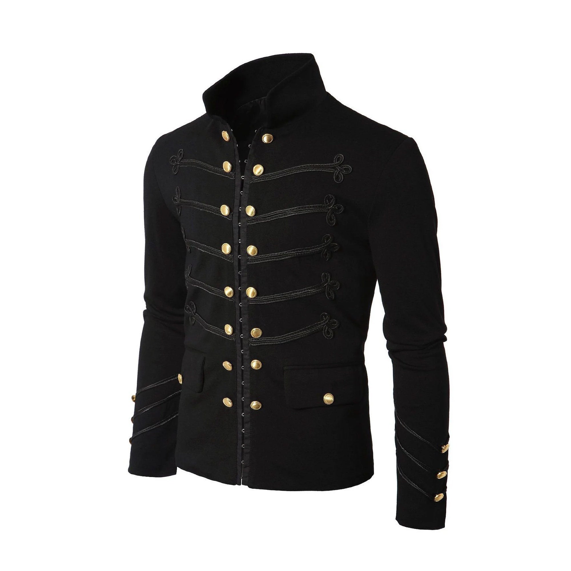 Military Napoleon Hook Jacket Military With Black Embroidery Steampunk ...