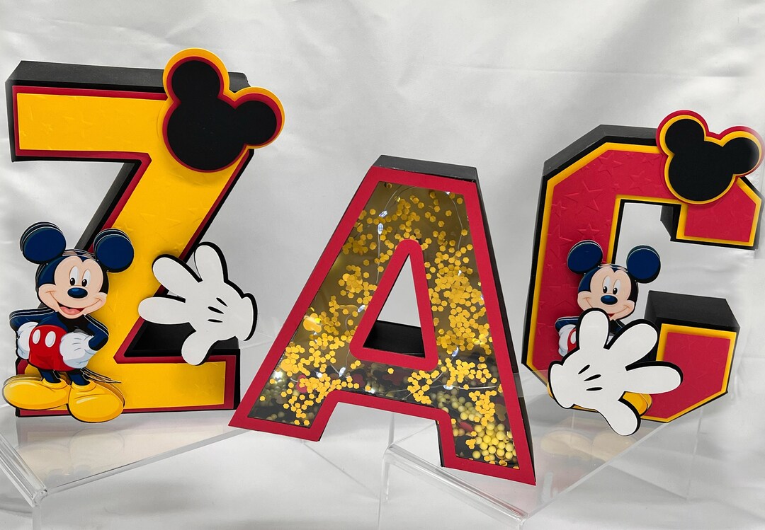 Mickey 3D Letters Mickey Mouse Giant Letter Disney Party - Etsy