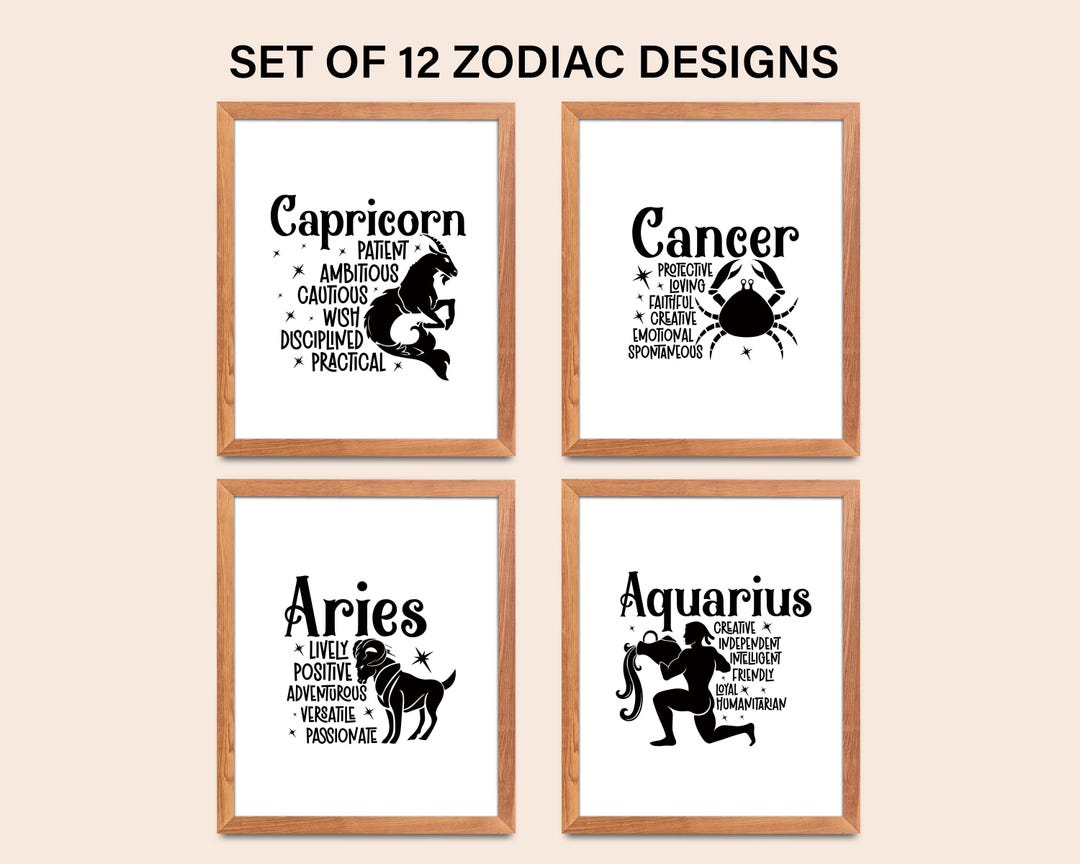 Zodiac Sign Printable | Astrology Digital Art | Zodiac Personality ...