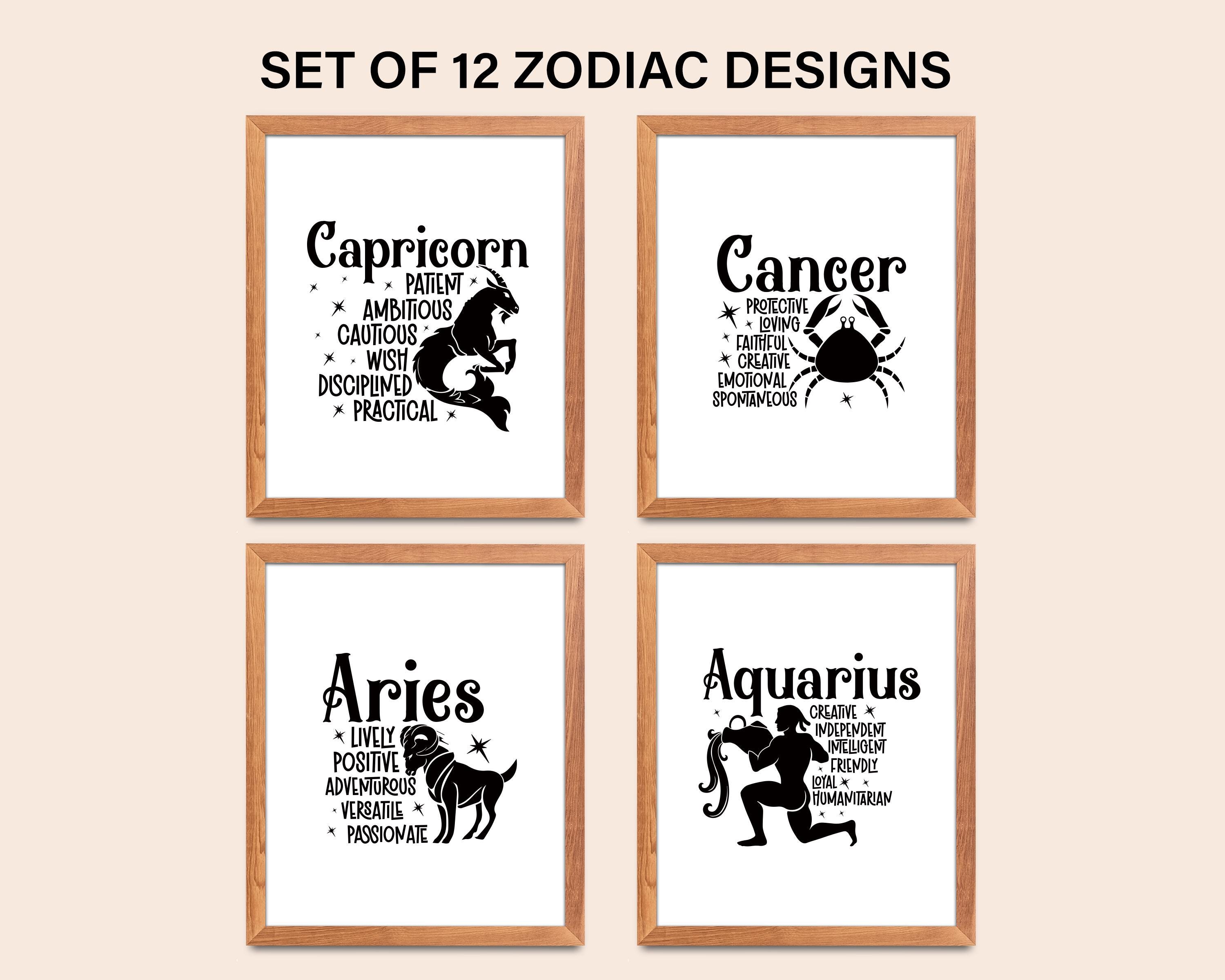Zodiac Sign Printable | Astrology Digital Art | Zodiac Personality ...