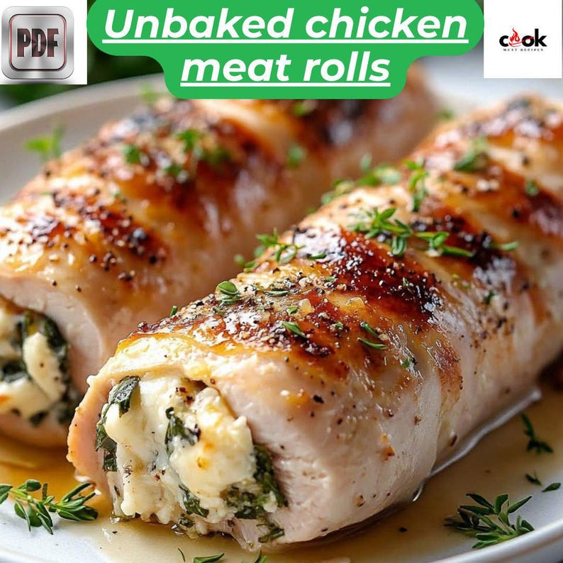 Unbaked Chicken Meat Rolls Recipe (PDF Pattern) - Etsy
