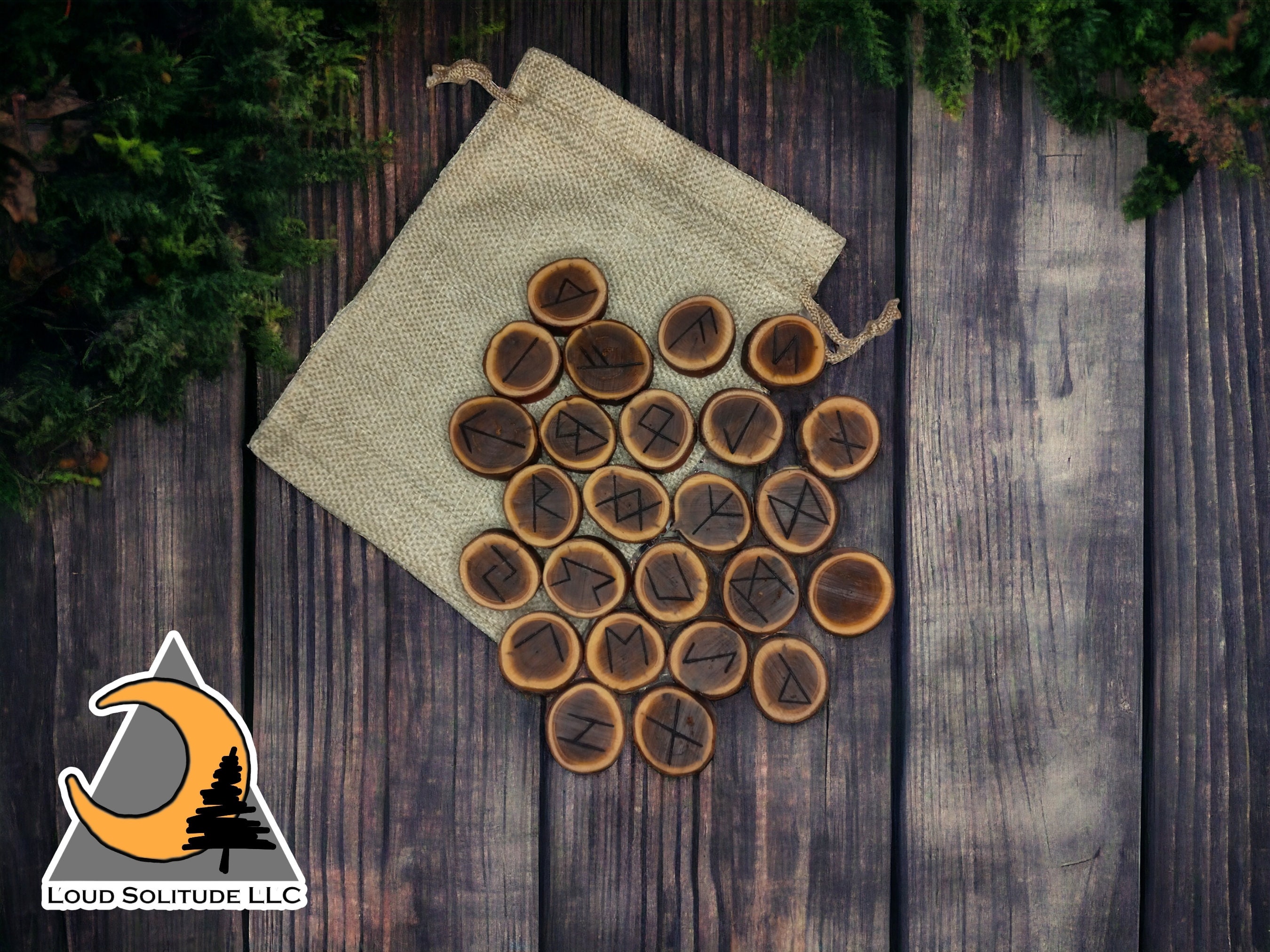 Handcrafted Yew Wood Runes Set, Elder Futhark Symbols, Spiritual Tools ...