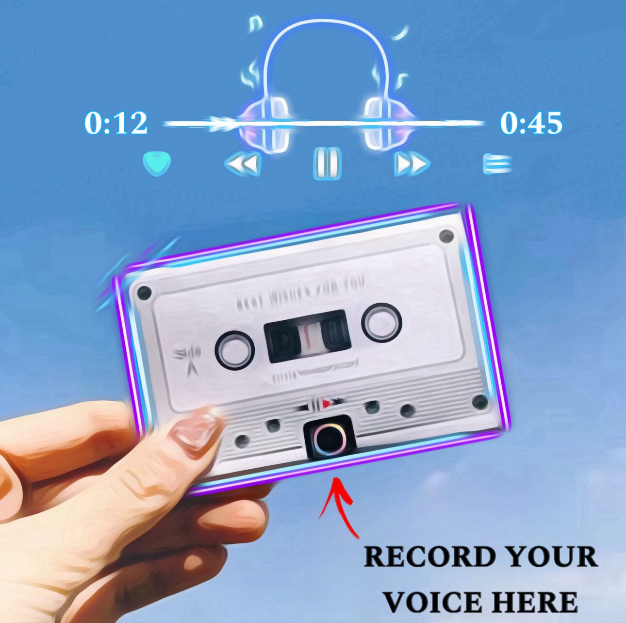Set of 2/4 - Customized Personalize DIY Recording Tape Greet Cards ...