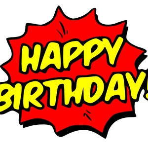 Superhero Comic Word Bubble Sound Effects for Birthday Party Pop Art ...