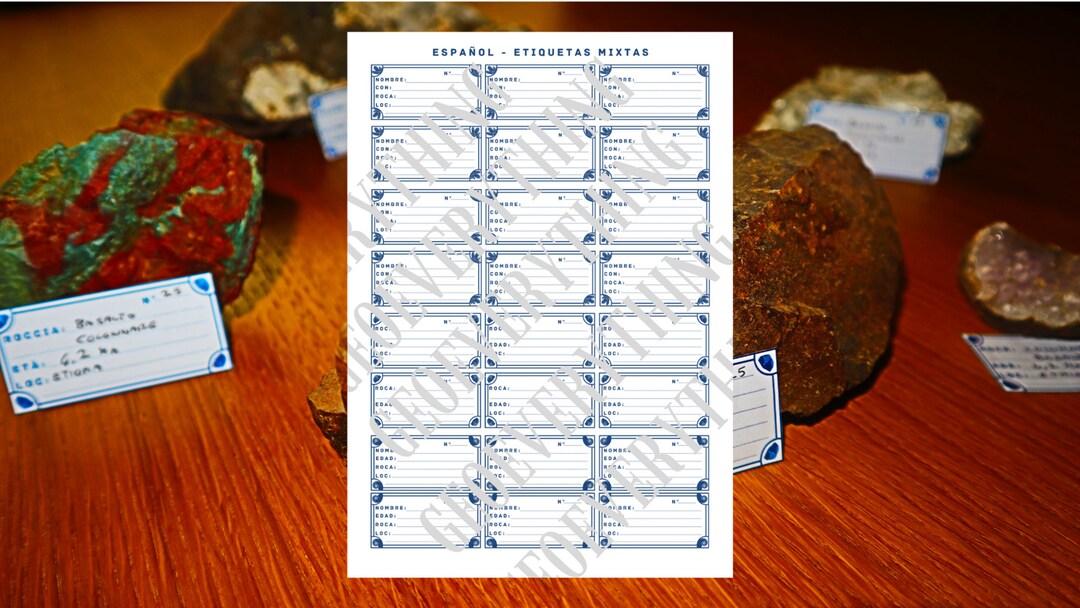 Download Labels for Minerals, Crystals, Rocks, Stones - 6 X 3 Cm ...