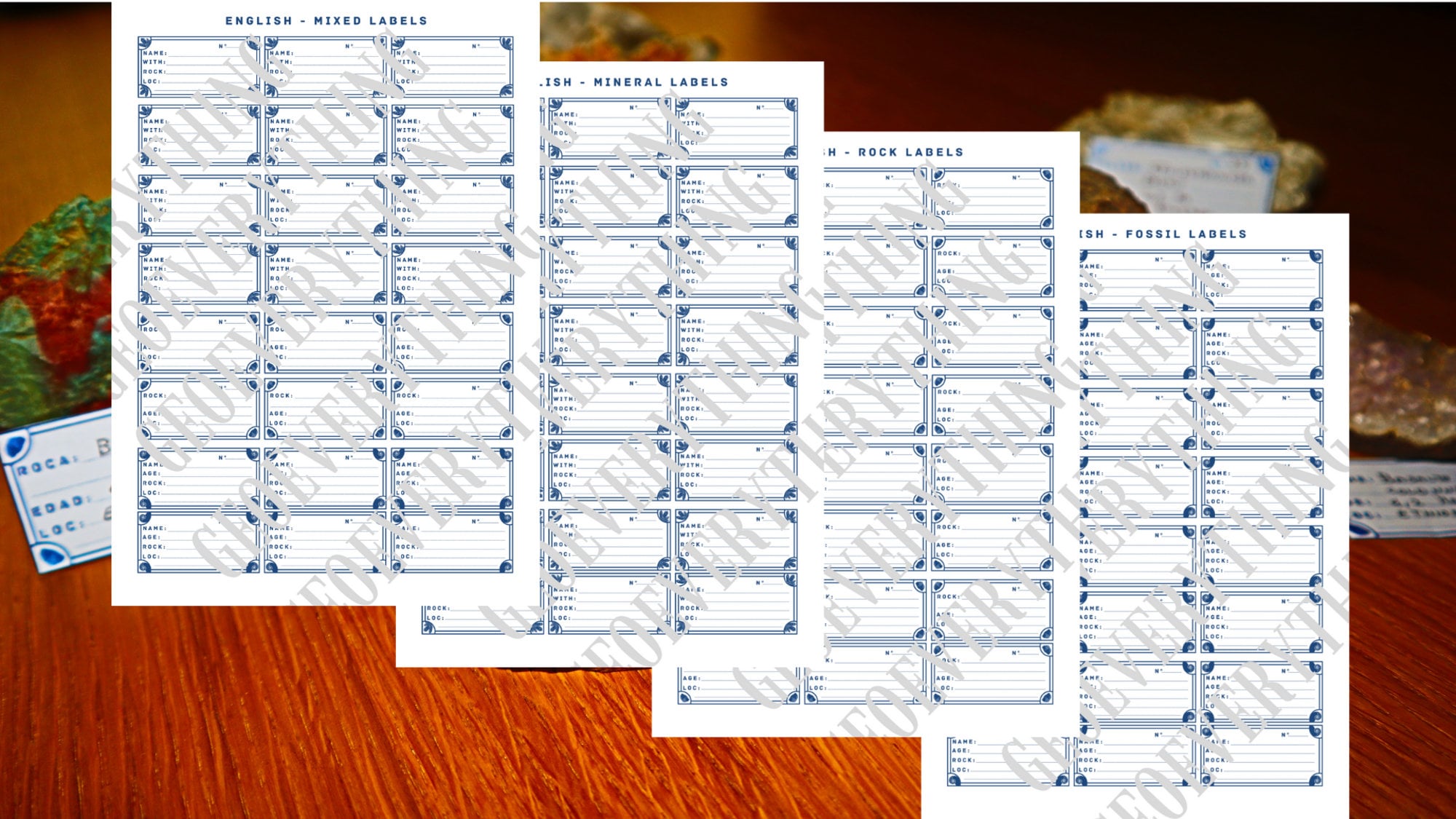 Download Labels for Minerals, Crystals, Rocks, Fossils - 2.3 X 1.2 ...