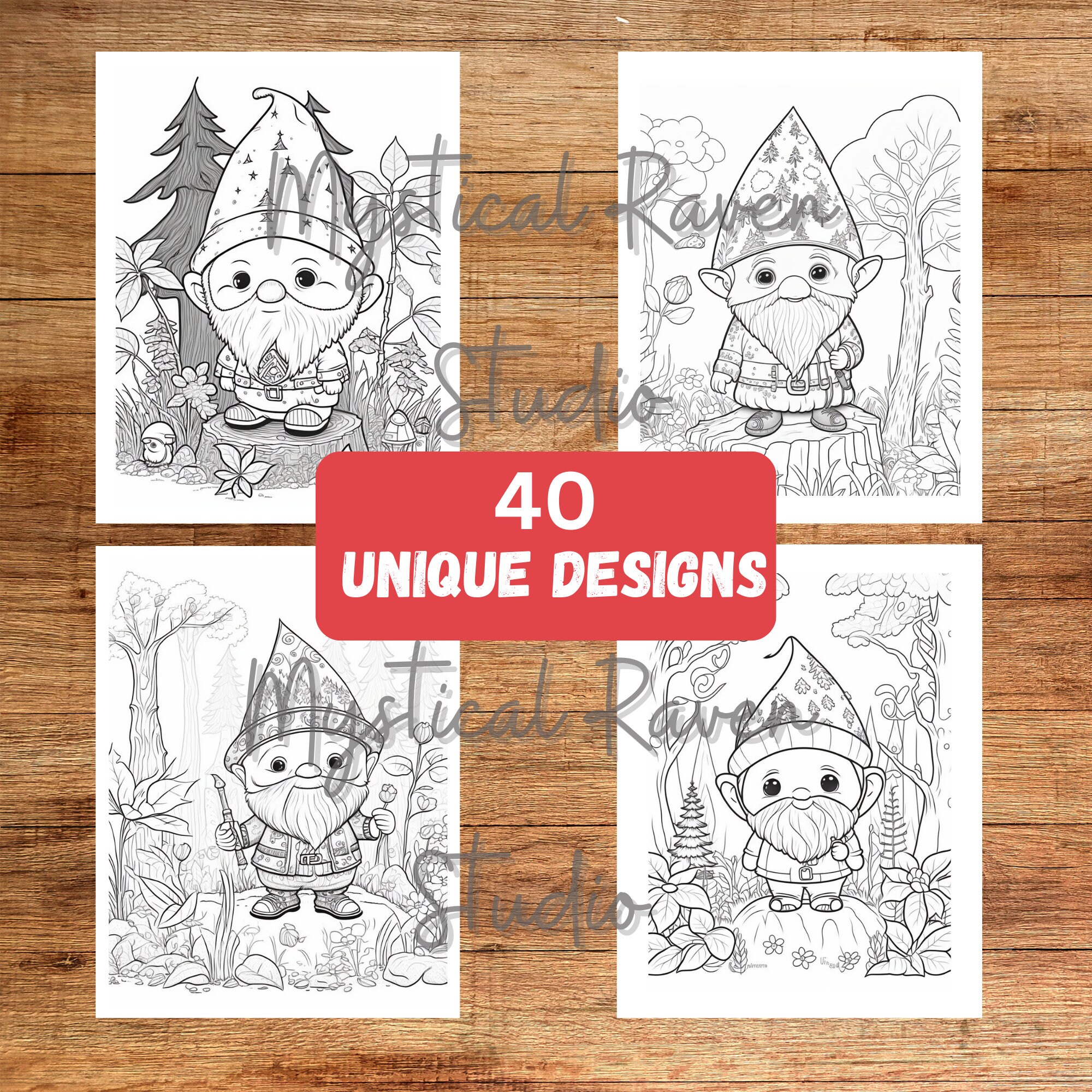 40 Adorable Gnomes Coloring Pages Adults Kids - Etsy