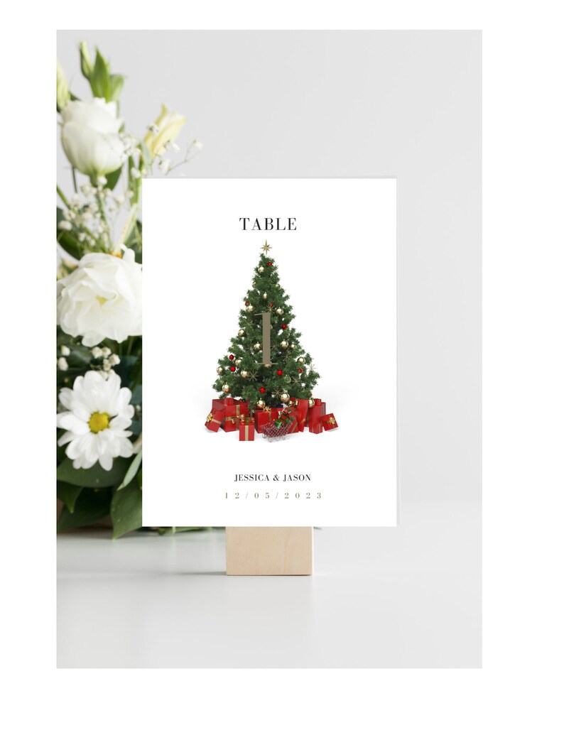 Printable Christmas Table Numbers - Etsy