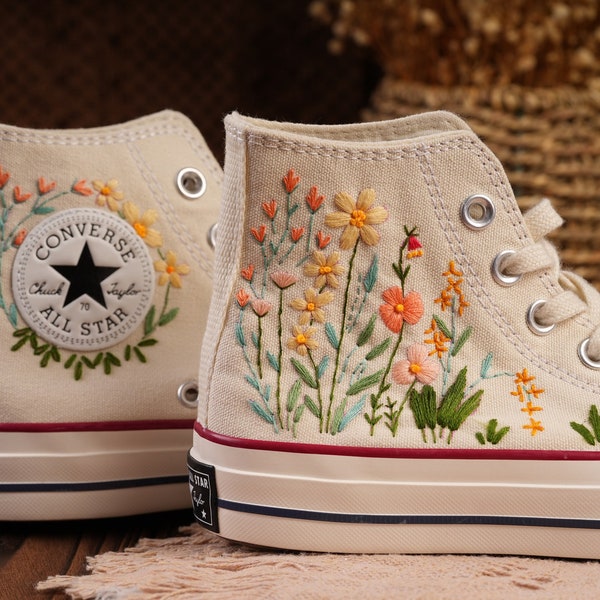 Embroidered Converse - Etsy