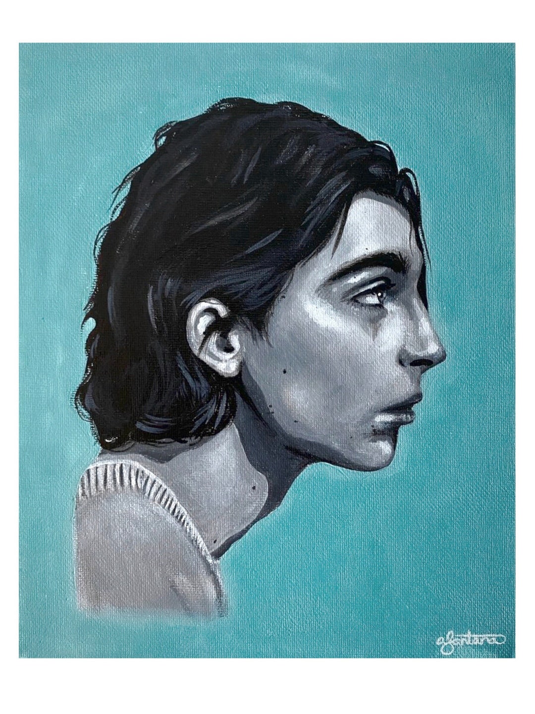 Blue Timothee Chalamet Art Print Original Work Fan Art - Etsy