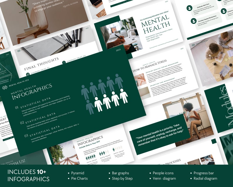 Canva Presentation Template, Slide Deck Business, Mental Health PPT ...