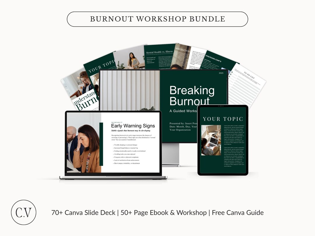 Burnout Mini Workshop Kit, Canva Presentation Template, Burnout Ebook ...