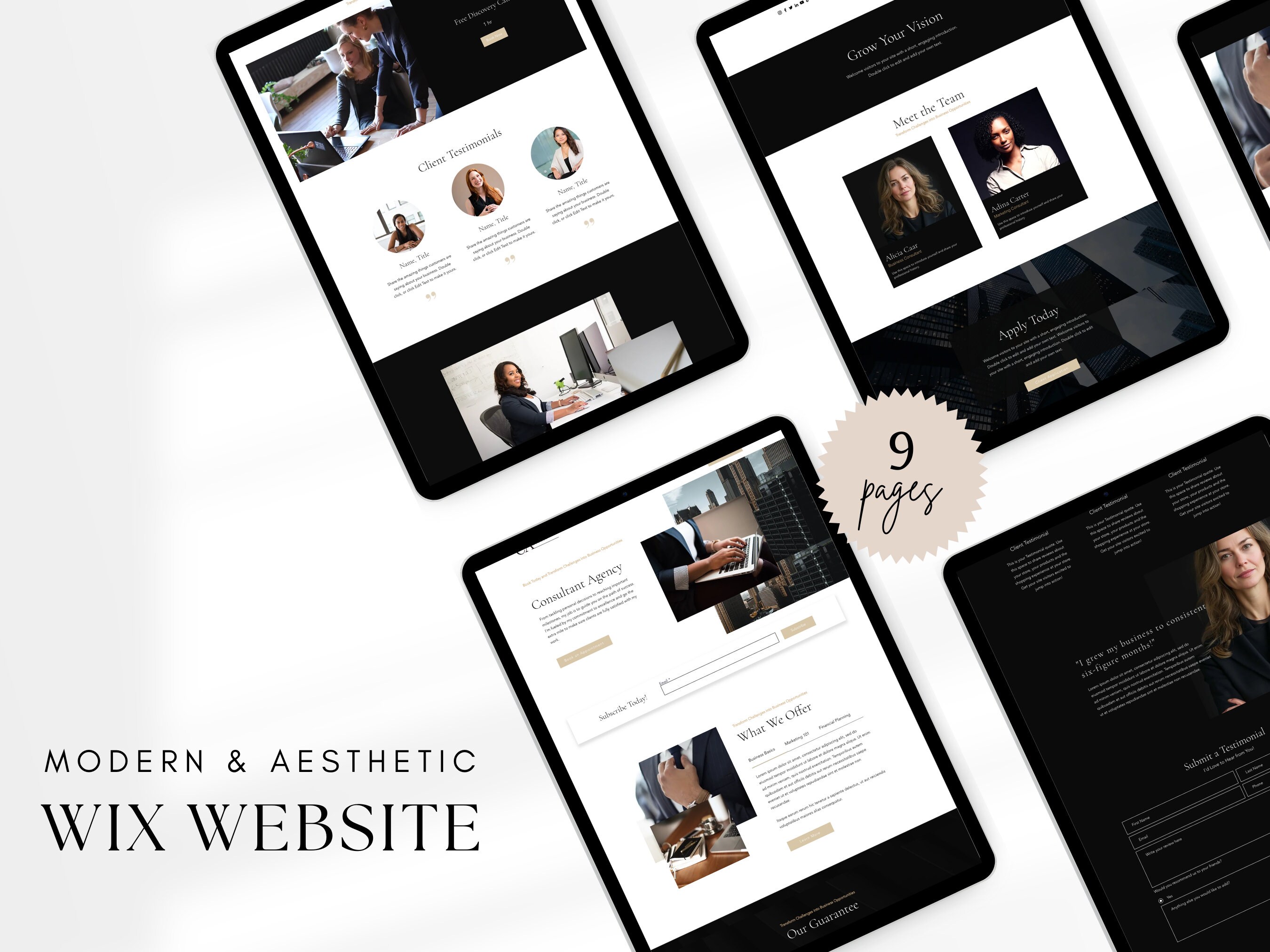 WIX Website Template, WIX Theme, WIX Blog Design, Consulting Website ...