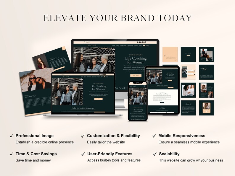 WIX Website Template Coach Website Modern Aesthetic WIX Website Lead ...