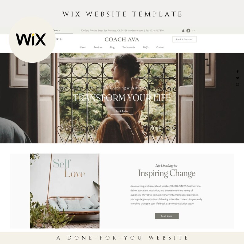 WIX Website Template WIX Template Coach Brand Website Boho - Etsy