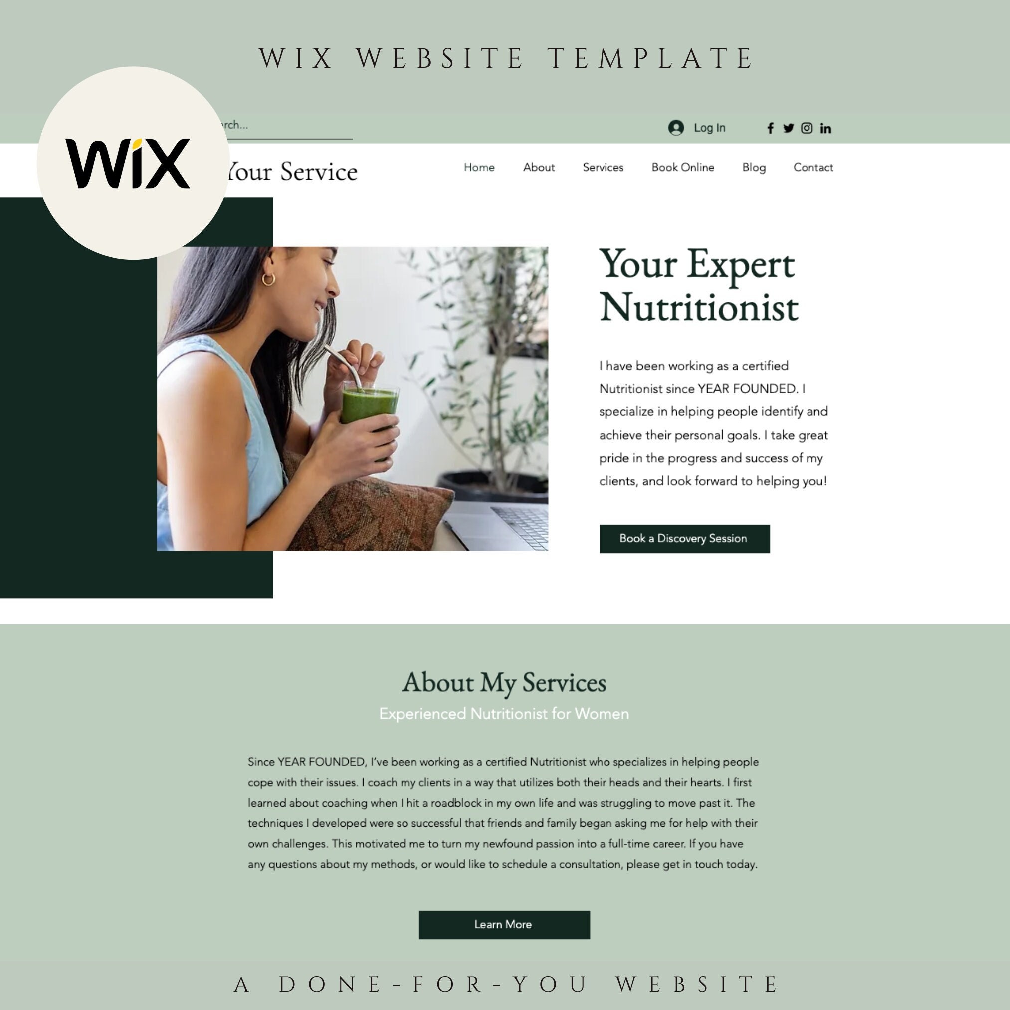 WIX Website Template Consultant Website WIX Website Health - Etsy UK