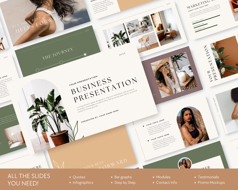 Powerpoint Template, PPT, Powerpoint Business, Keynote, Infographic, Boho Powerpoint Deck ...