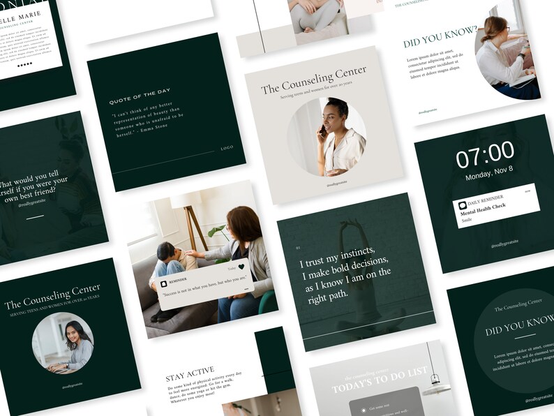 100+ Mental Health Instagram Posts | CANVA Templates | Social Media ...