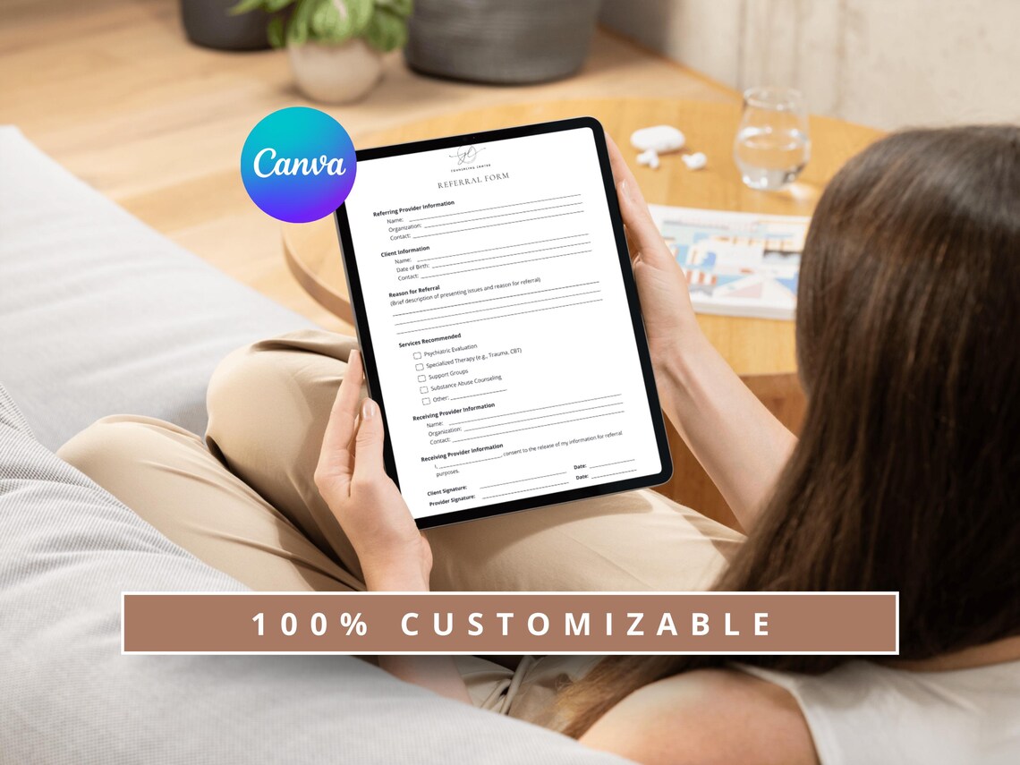 Therapy Referral Form, Therapist Template, Social Work Treatment Form ...