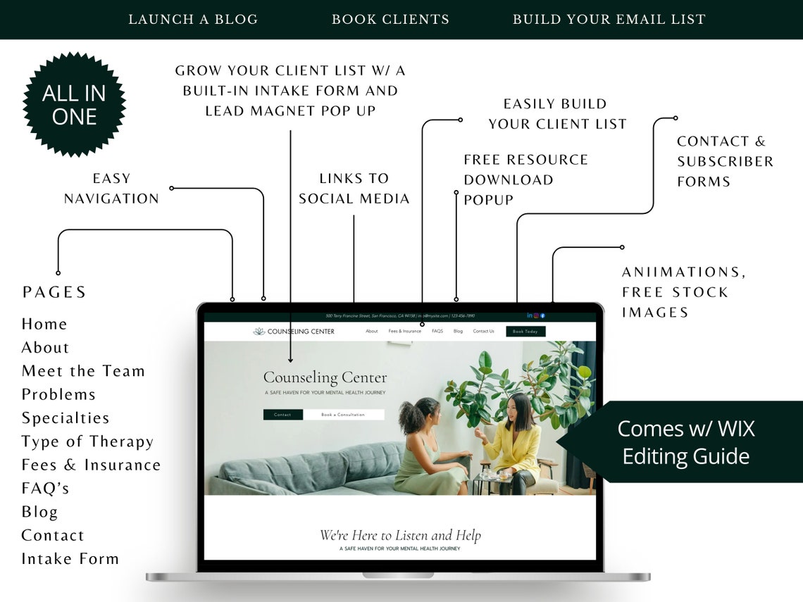 WIX Website Template, Social Media Templates, Instagram, Brochure ...