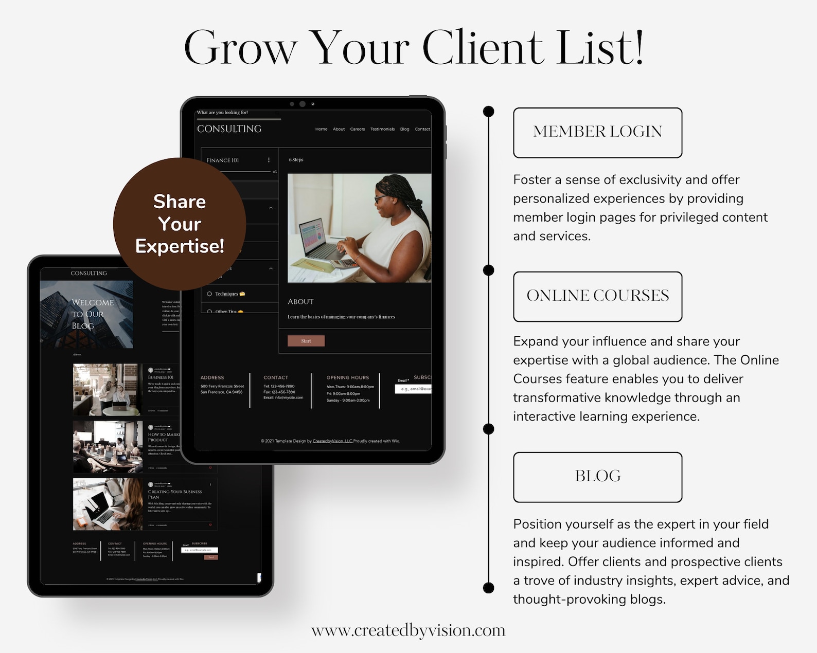 WIX Website Template, WIX Theme, WIX Blog Design, Consulting Website ...
