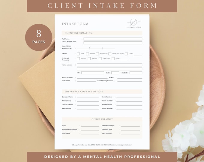 Counseling Intake Form, Informed Consent for Counseling and ...