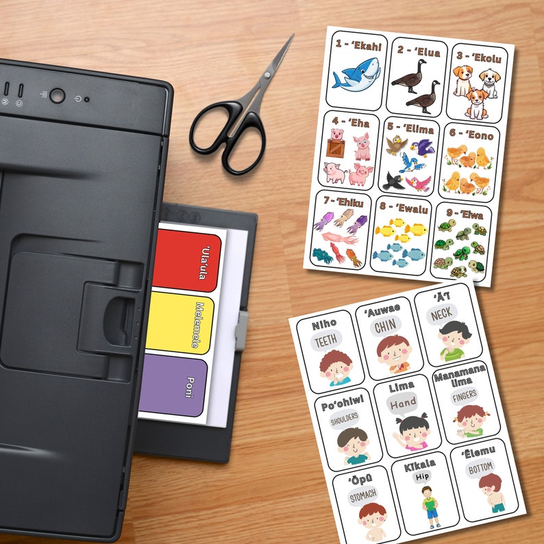 Printable Flash Cards, Hawaiian Words Flash Cards Sheets, Digital ...