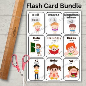 Printable Flash Cards, Hawaiian Words Flash Cards Sheets, Digital ...