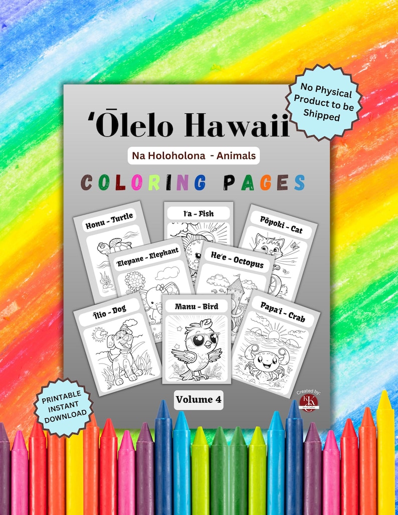 Hawaii Coloring Pages for Kids, ʻolelo Hawaii Animal Color Pages ...