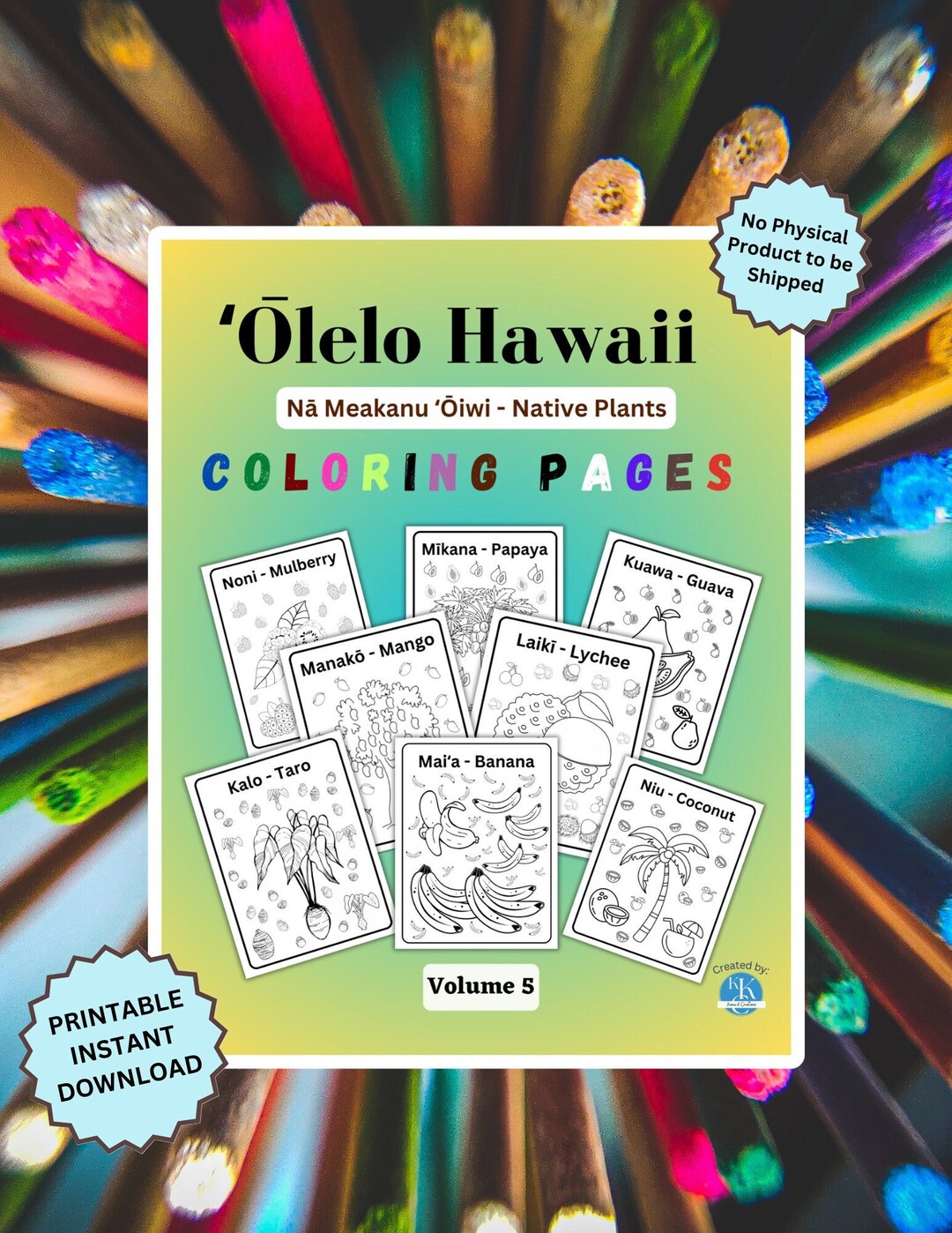Custom Coloring Pages, ʻolelo Hawaii, PRINTABLE Download, Digital ...