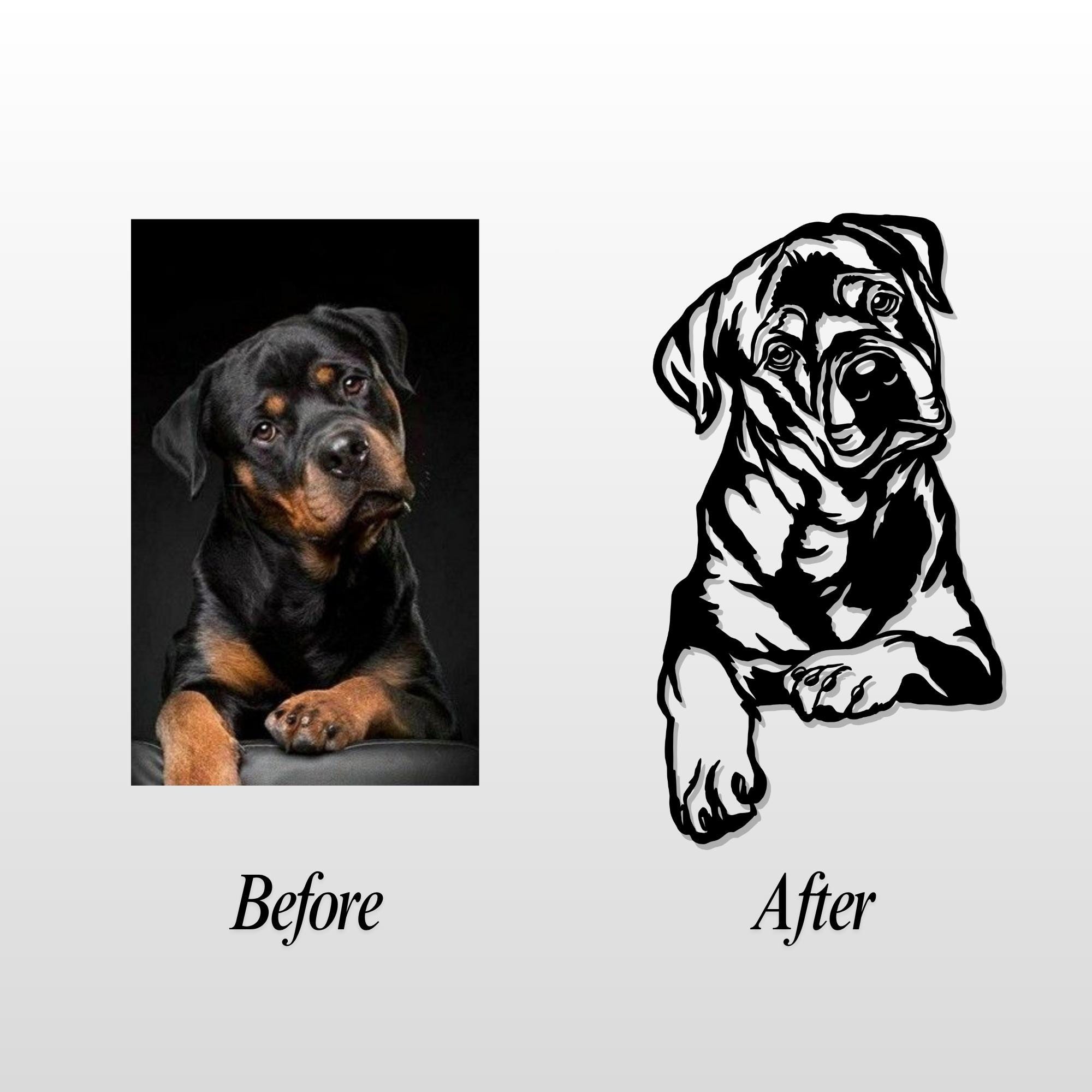 Custom Rottweiler Metal Sign From Photo Personalized Dog Steel Hanging ...