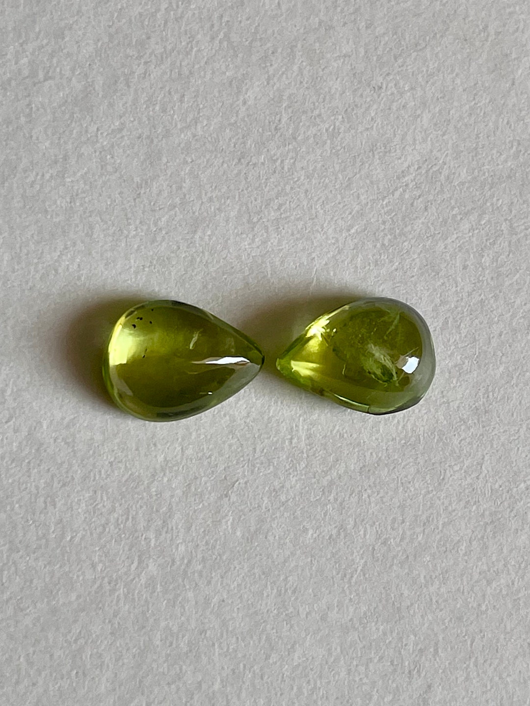 Natural Peridot Pear Cabochon Pair, Mm Size Pear Peridot, Genuine ...