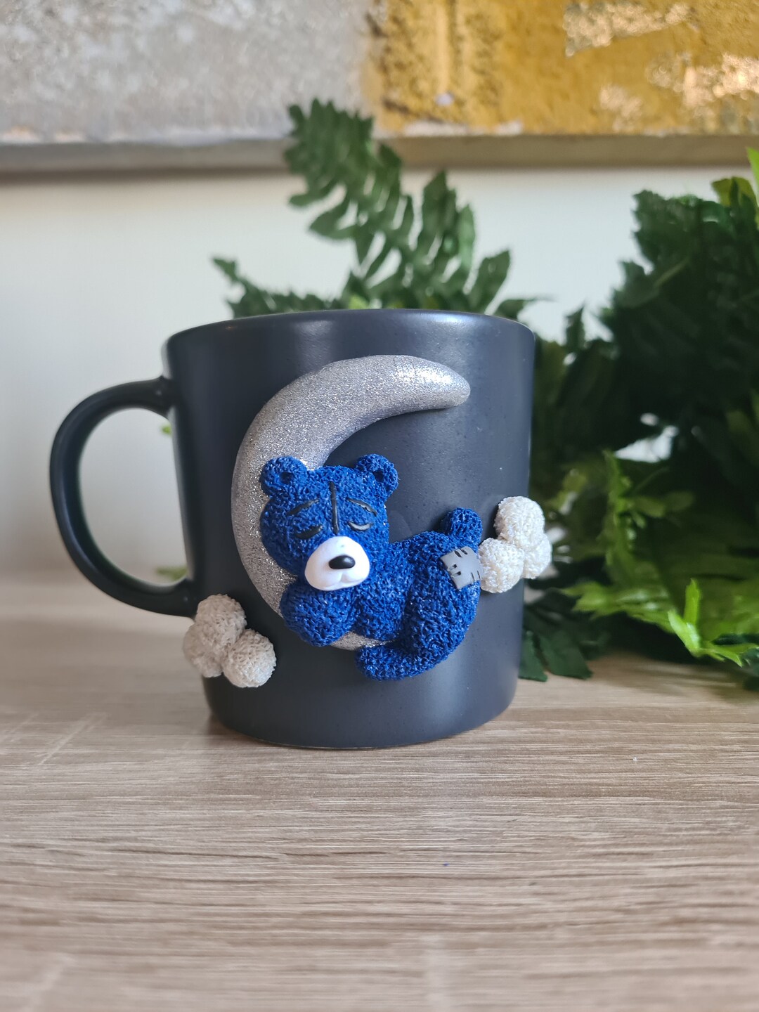 Polymer Clay Sleeping Teddy Mug, Coffee Mug, Unique Mug, Gift ...