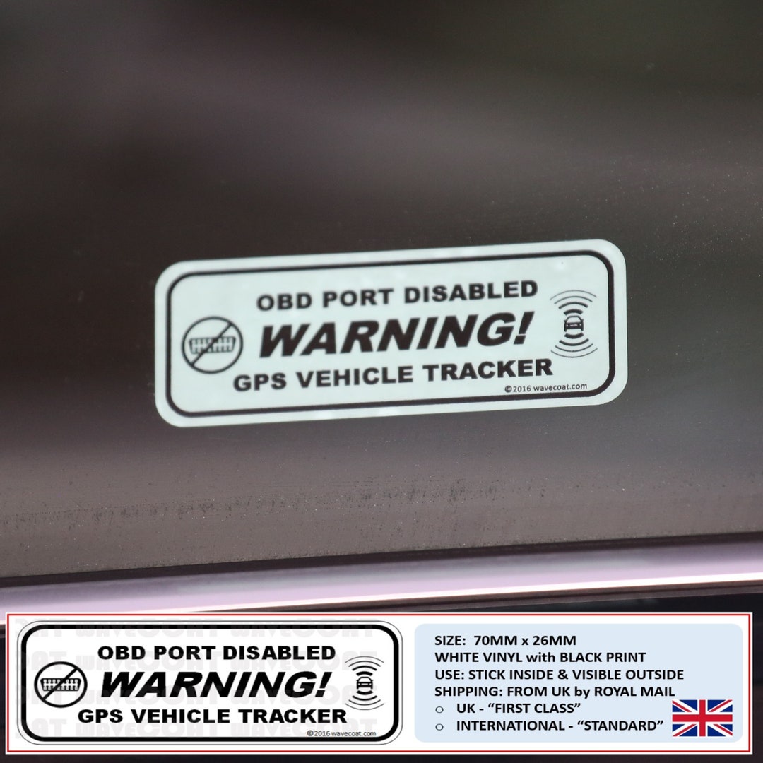 WARNING: 4 X OBD Port Disabled & GPS Tracker Fitted Window Stickers for ...
