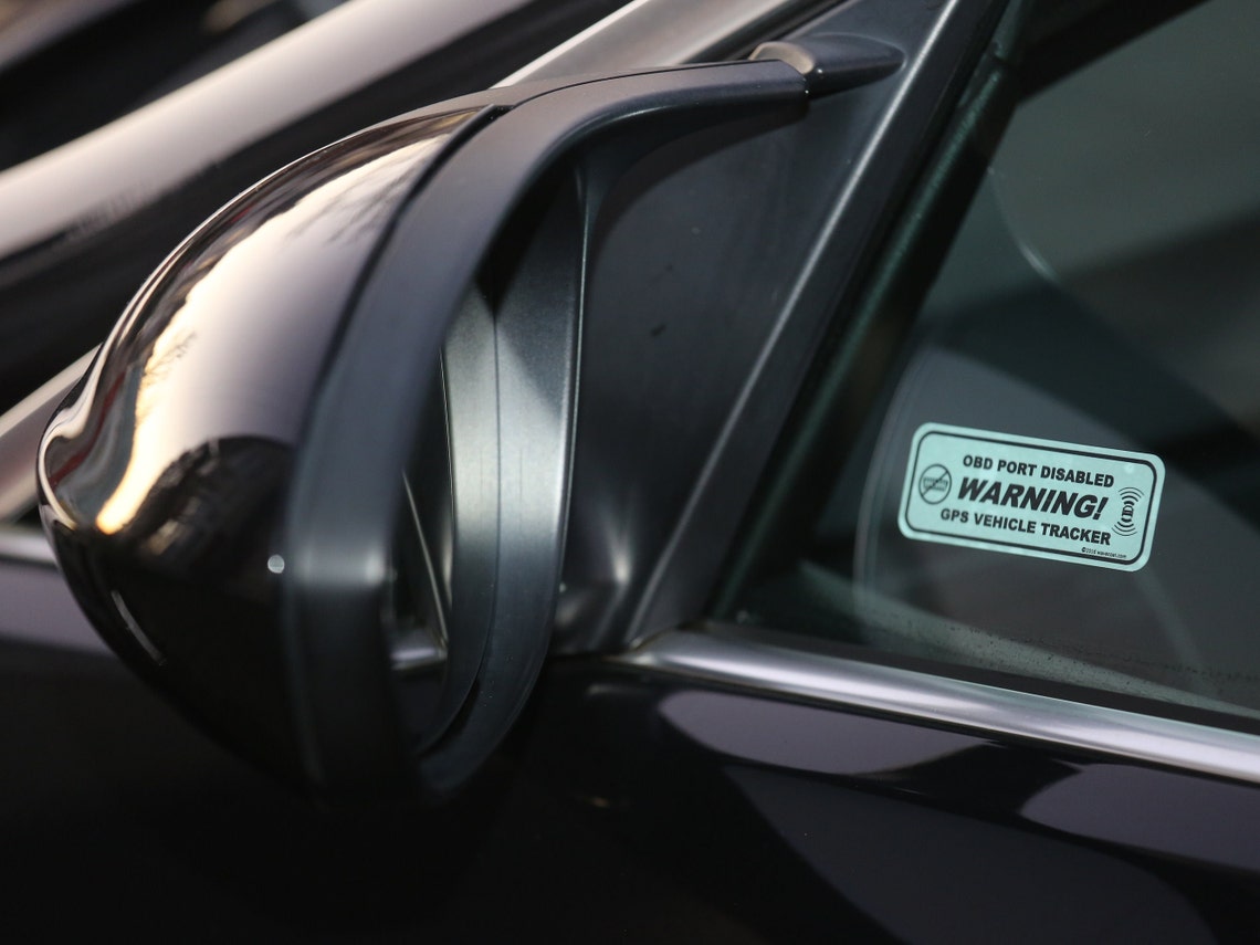 WARNING: 4 X OBD Port Disabled & GPS Tracker Fitted Window Stickers for ...