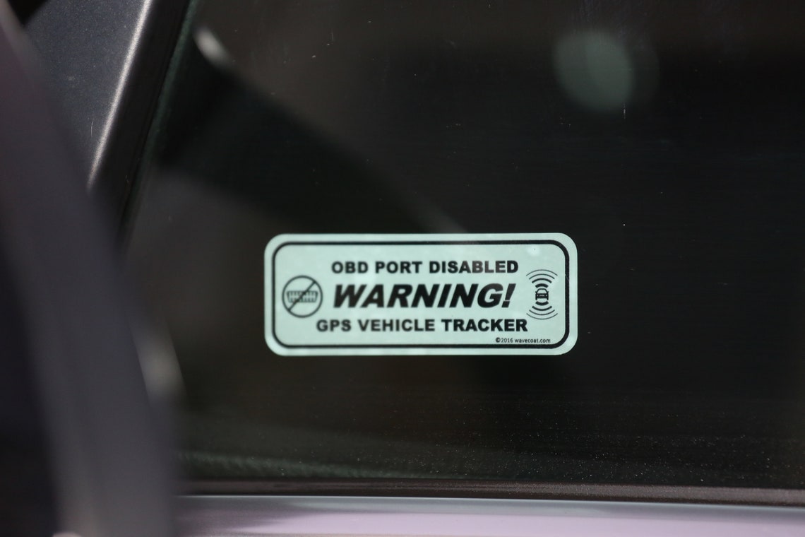 WARNING: 4 X OBD Port Disabled & GPS Tracker Fitted Window Stickers for ...