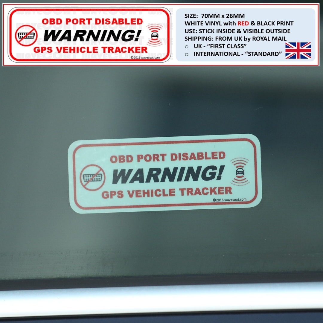 4 X WARNING: Window Stickers for OBD Port Disabled & Tracker Fitted ...