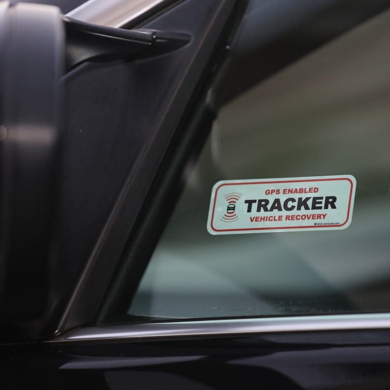 4 X TRACKER Window Stickers Internal Fit to Prevent & Deter Theft of ...