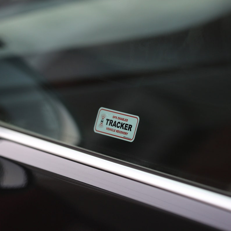 4 X TRACKER Window Stickers Internal Fit to Prevent & Deter Theft of ...