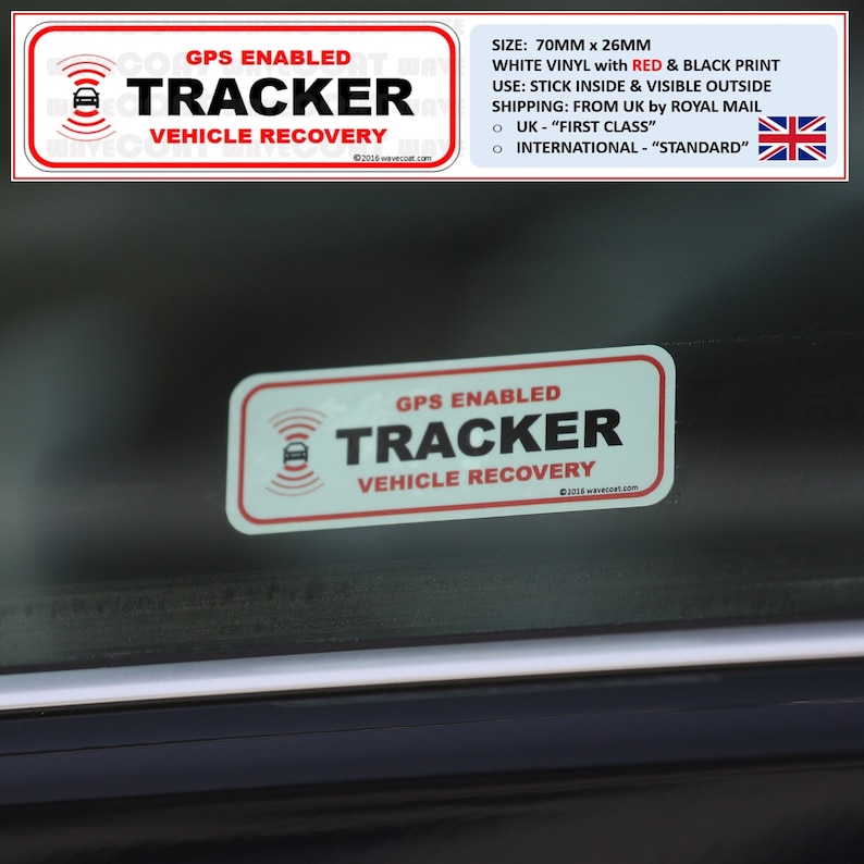 4 X TRACKER Window Stickers Internal Fit to Prevent & Deter Theft of ...