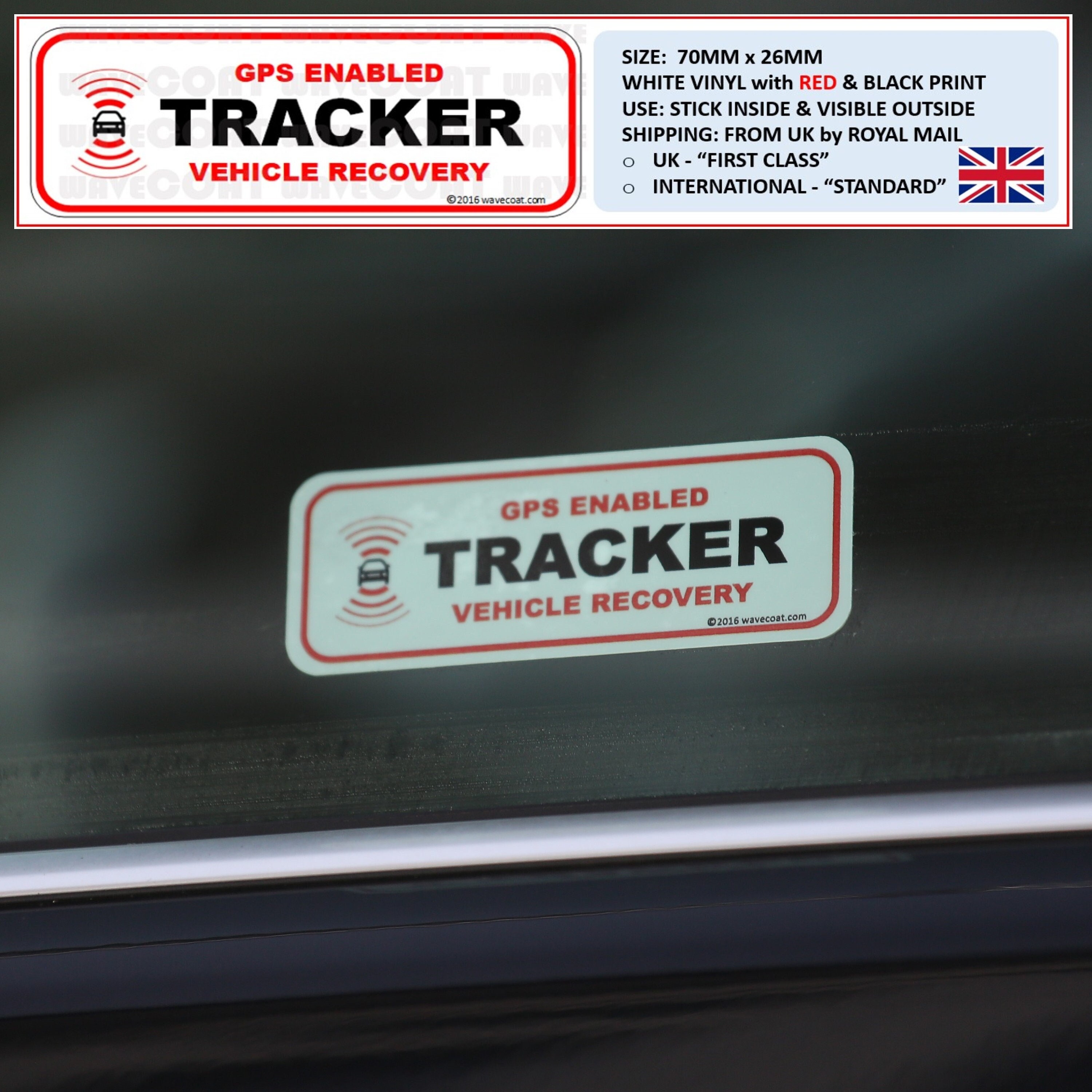 4 X TRACKER Window Stickers Internal Fit to Prevent & Deter Theft of ...