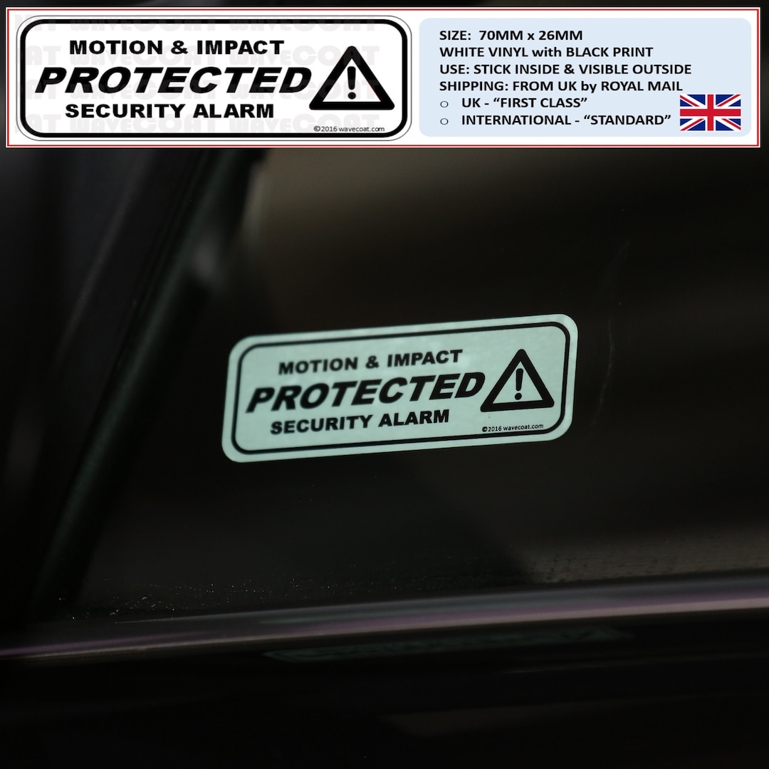 4 X PROTECTED MOTION and IMPACT Security Alarm Window Stickers - Home ...
