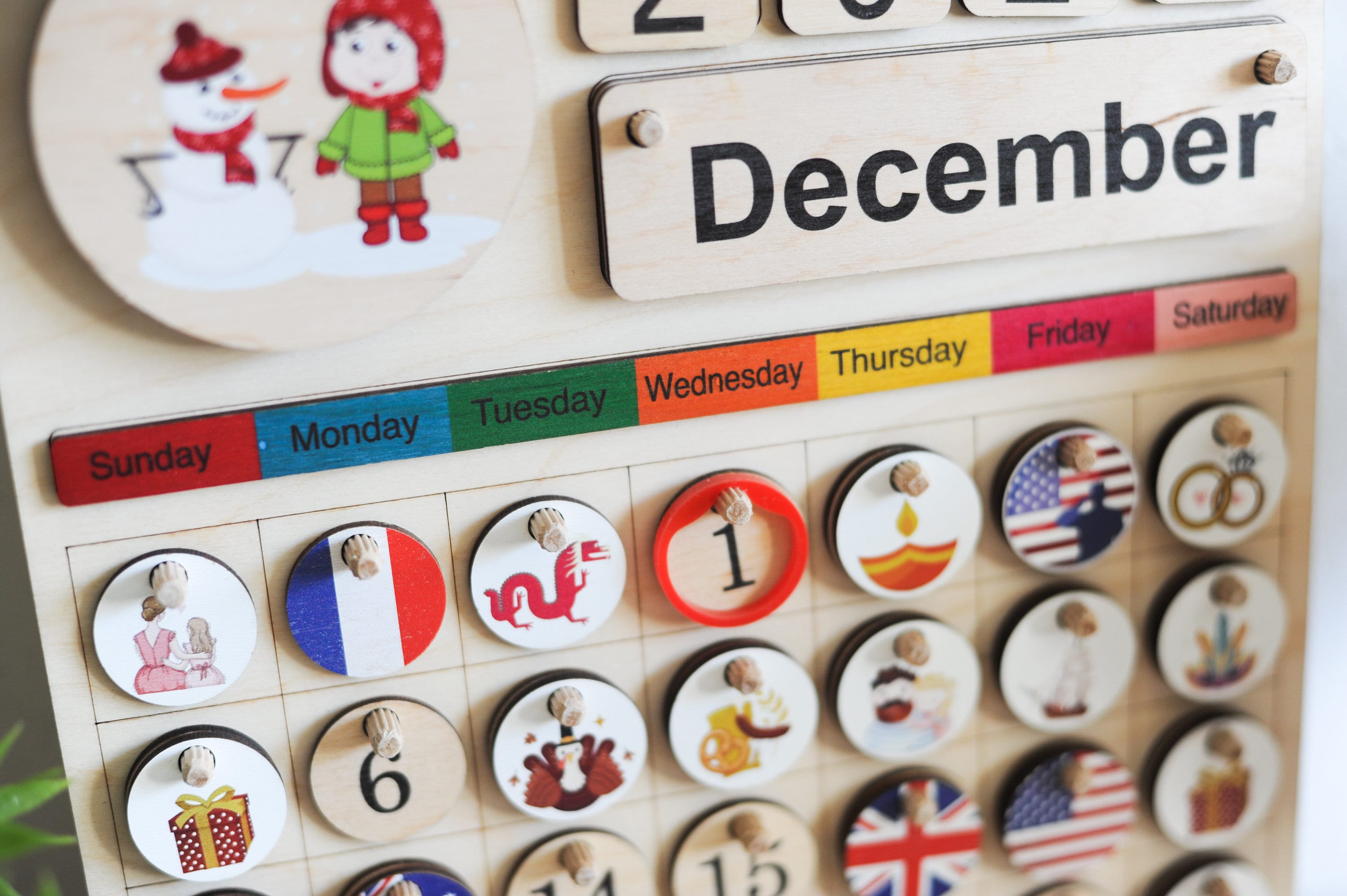 Wood Calendar Wooden Desk Calendar Wood Wall Calendar Wooden Perpetual ...