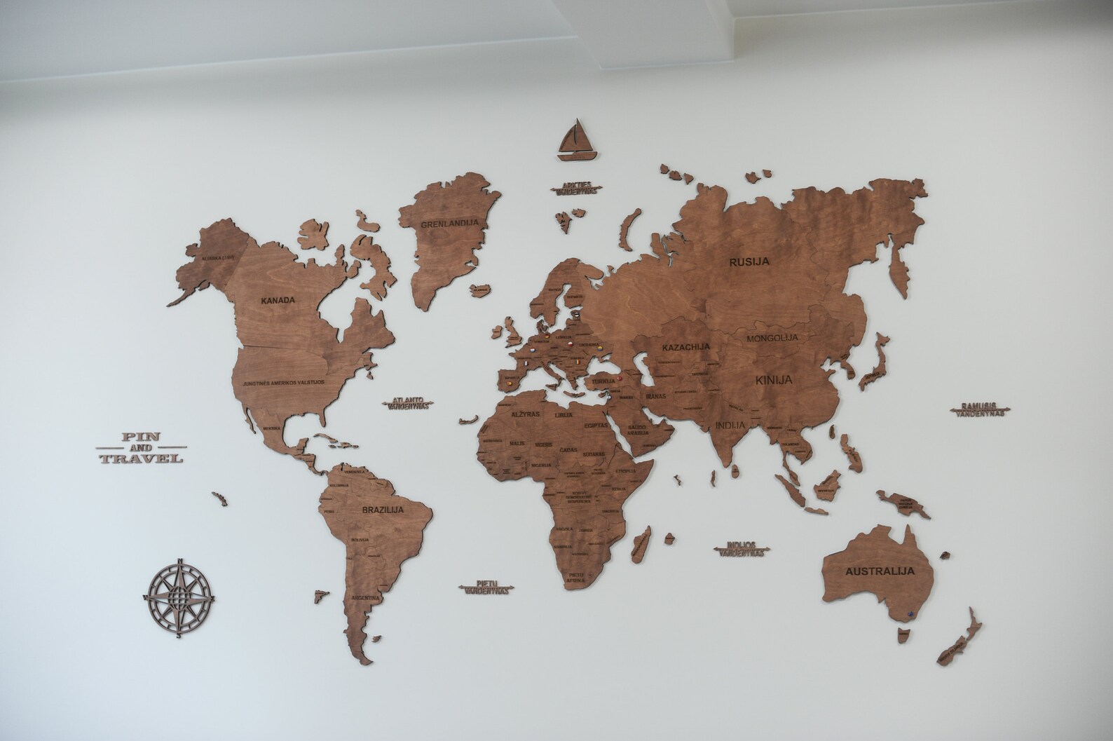 Create Lasting Memories With a Customizable Wooden World Map. Mark Your ...