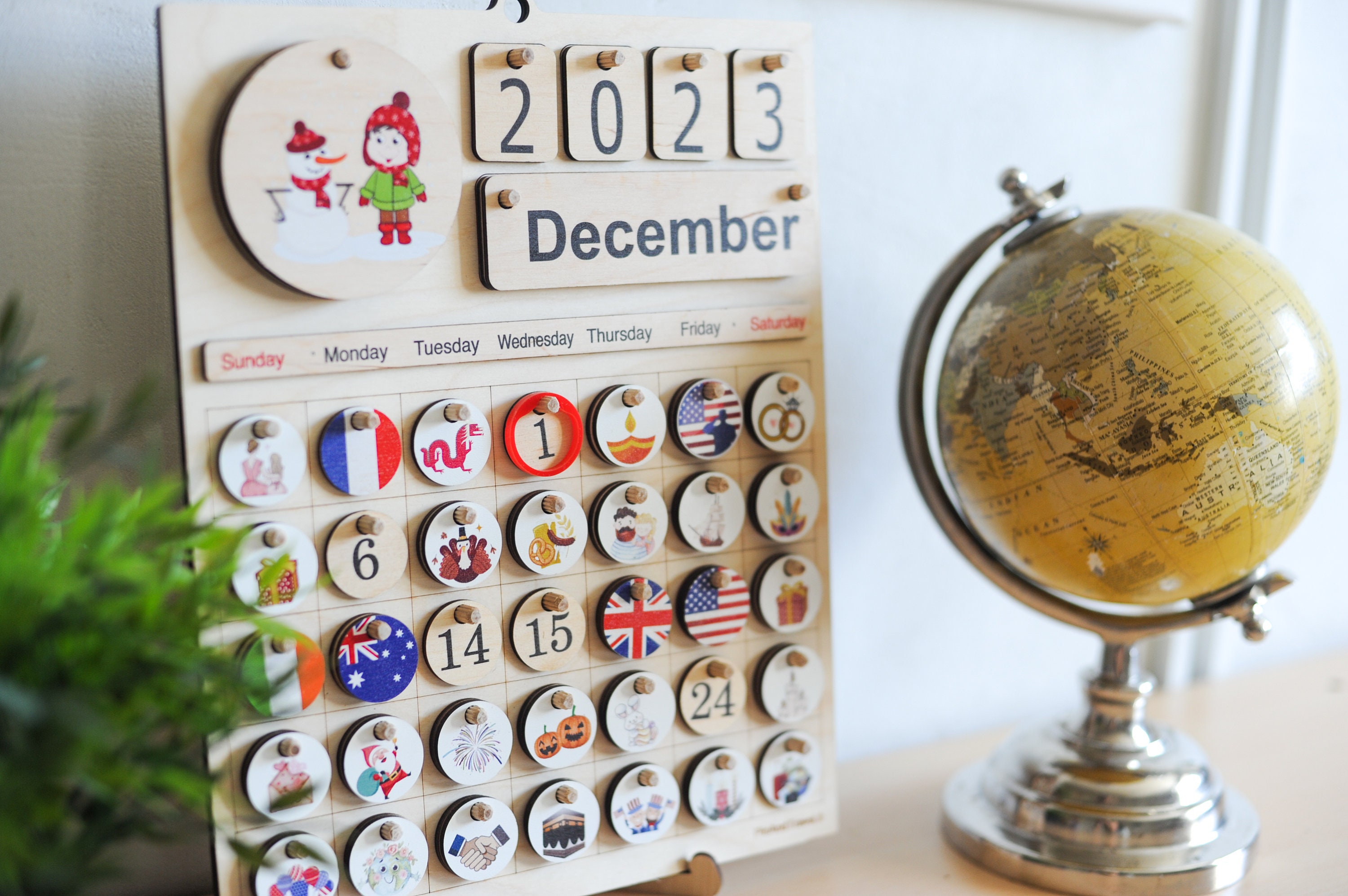 Wood Calendar| Wooden Desk Calendar| Wood Wall Calendar| Wooden ...