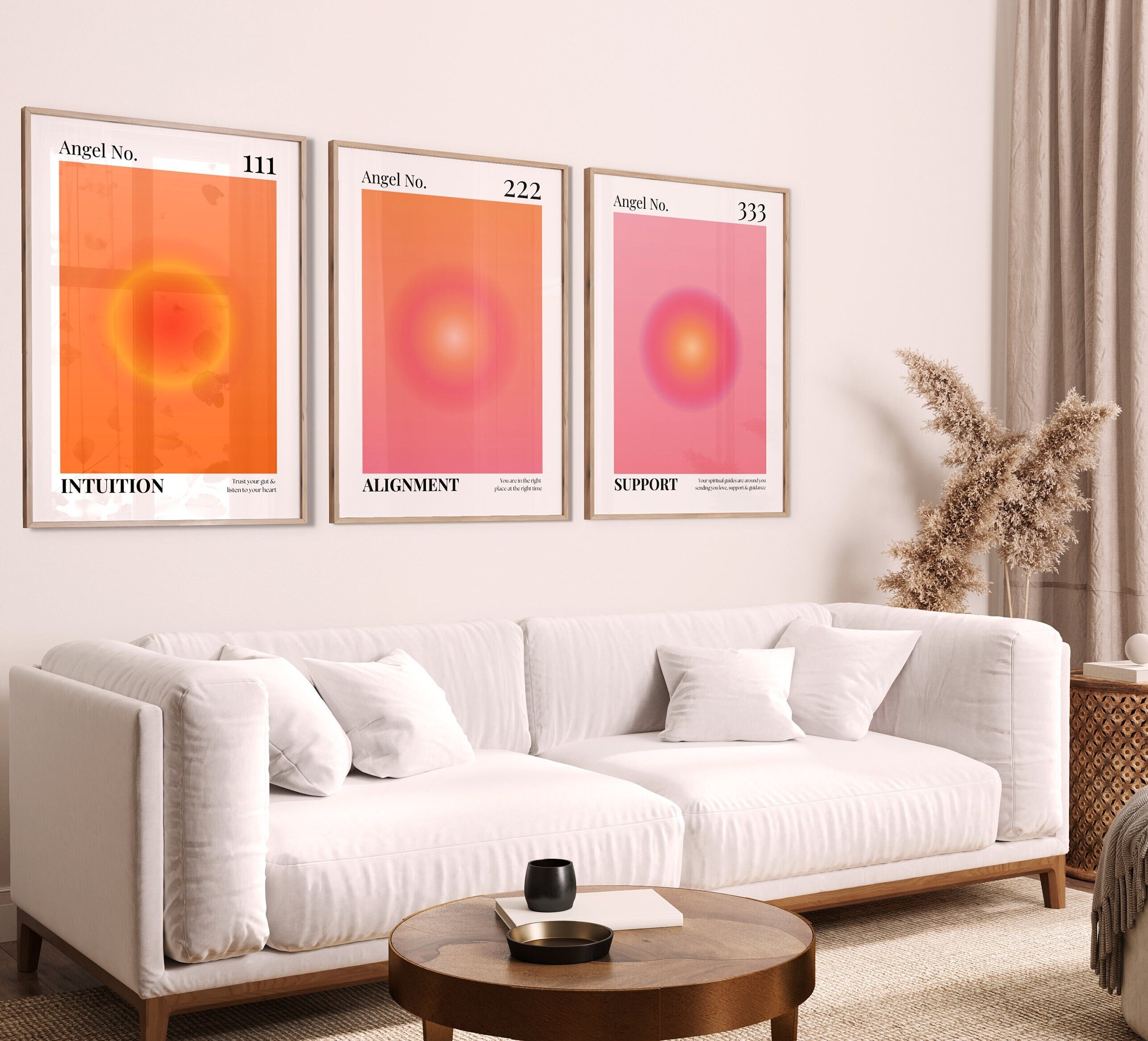 Angel Numbers Set of Three Prints Cute Feminine Affirmation - Etsy