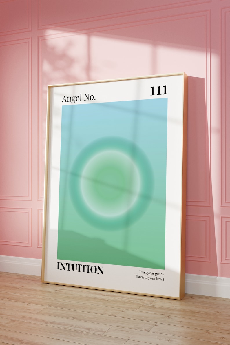 Green Angel Number Poster 111 Intuition Aura Poster - Etsy