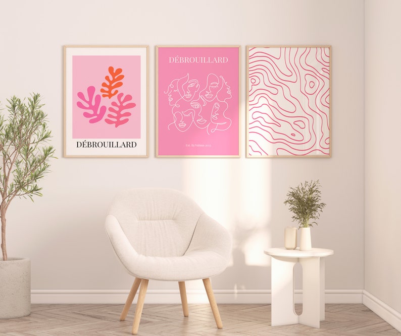 Cute Pink Print Collection Positive Affirmation Wall Decor - Etsy