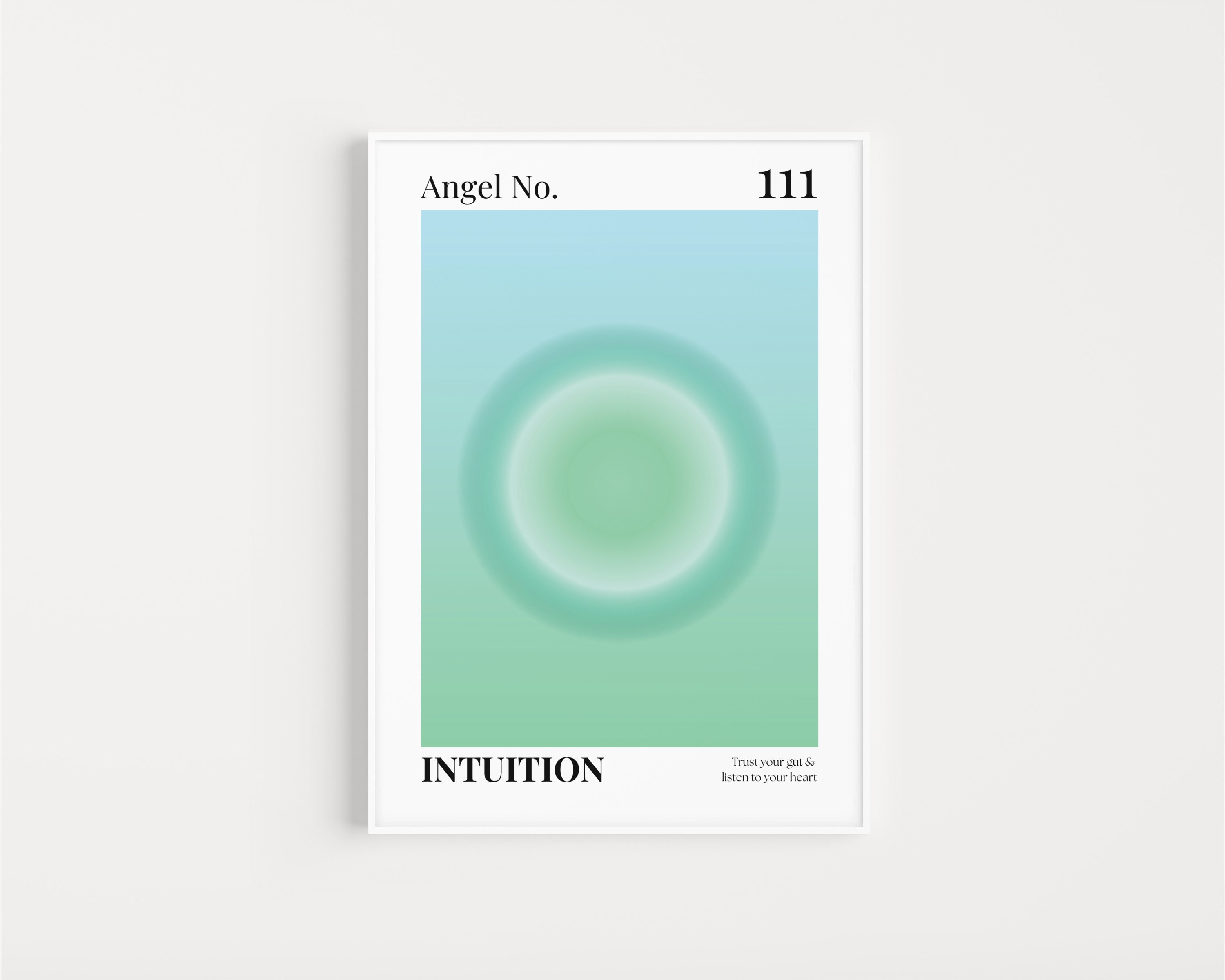 Green Angel Number Poster 111 Intuition Aura Poster - Etsy
